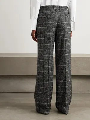 Dolce & Gabbana Checked Wool-blend Wide-leg Pants
