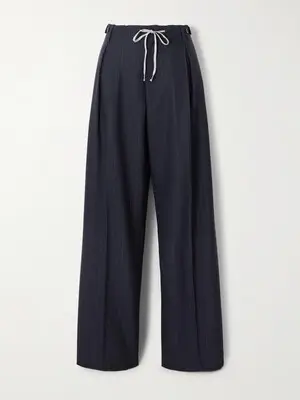 MAISON MARGIELA Pleated Pinstriped Wide-leg Pants