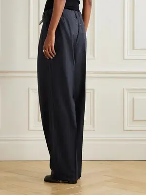 MAISON MARGIELA Pleated Pinstriped Wide-leg Pants