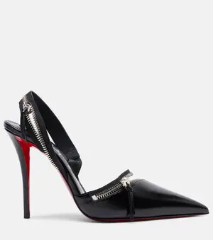 CHRISTIAN LOUBOUTIN Slingyzip 100 Leather Slingback Pumps