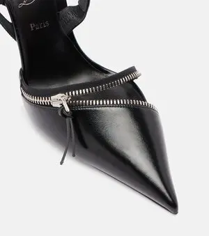 CHRISTIAN LOUBOUTIN Slingyzip 100 Leather Slingback Pumps