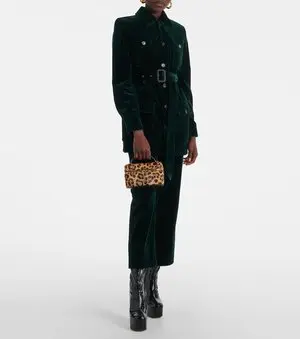 Saint Laurent Gaby Leopard-print Calf Hair Vanity Bag - Brown