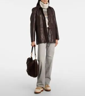 Bogner Shearling-trimmed Leather Ankle Boots