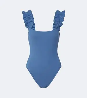 KARLA COLLETTO Ruffled Underwire One-piece Swimsuit - Blue