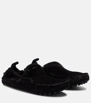 TOD'S Gommino Shearling-lined Suede Driving Shoes