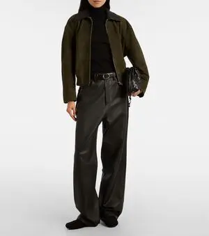 TOD'S Gommino Shearling-lined Suede Driving Shoes - Black