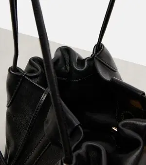 Loro Piana Bale Softy Leather Bucket Bag - Black