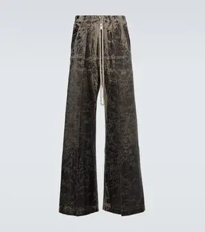 Rick Owens Coated Cotton Wide-leg Pants