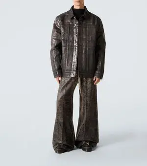 Rick Owens Coated Cotton Wide-leg Pants