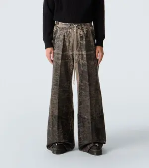 Rick Owens Coated Cotton Wide-leg Pants