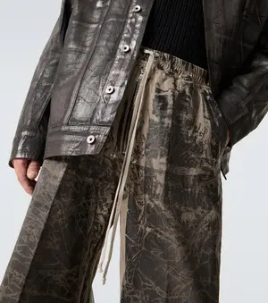 Rick Owens Coated Cotton Wide-leg Pants