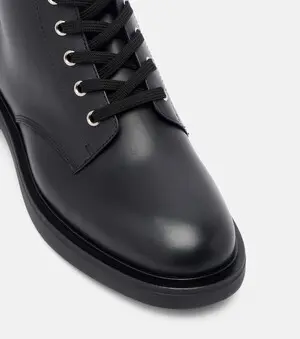 GIANVITO ROSSI Ripley Leather Combat Boots - Black