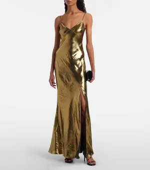 SELF-PORTRAIT Satin Maxi Dress