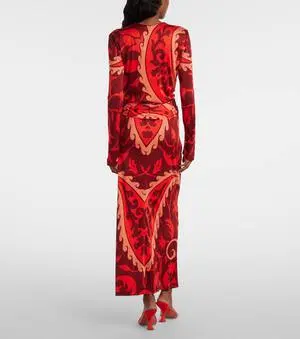 Johanna Ortiz Printed Jersey Midi Dress - Red