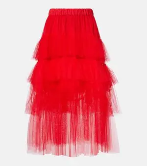 Simone Rocha Tie Tulle Midi Skirt