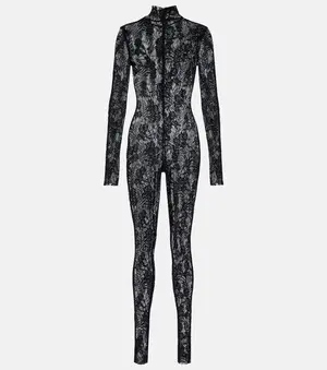 Norma Kamali Turtleneck Lace Catsuit