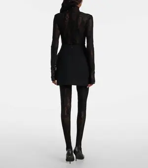 Norma Kamali Turtleneck Lace Catsuit