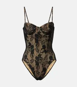 Norma Kamali Lace Sheer Bodysuit