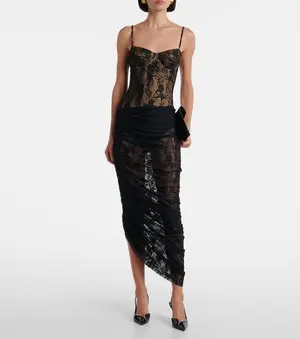 Norma Kamali Lace Sheer Bodysuit