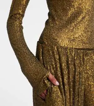 Norma Kamali Sequined Turtleneck Top