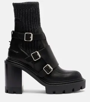 CHRISTIAN LOUBOUTIN Cortinetta College 100 Leather Ankle Boots