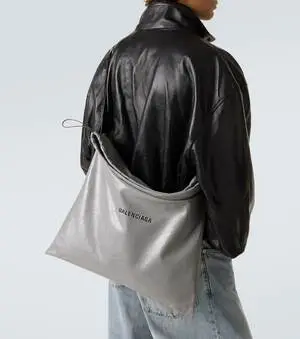Balenciaga Leather Shoulder Bag - Grey