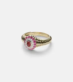 Yvonne Léon Pompadour Baby 9kt Gemstone Ring - Gold