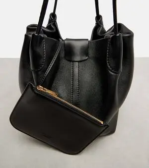 Loro Piana Bale Softy Small Leather Bucket Bag