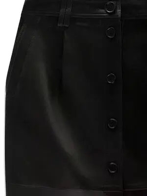 ANINE BING Button-front Leather Skirt