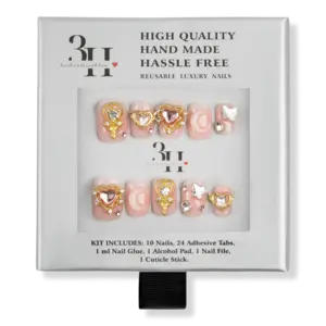 3H NAILS Jeweled Petals Squoval Press-on Nails - One-color
