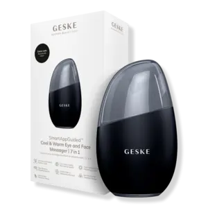 GESKE Smartappguided Cool & Warm Eye & Face Massager | 7 In 1 - Black