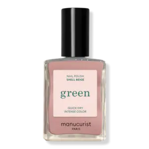 MANUCURIST Green Nail Polish, Quick Dry, Non-toxic Nail Polish With Gel-like Finish Shell Beige
