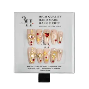 3H NAILS Lunar Bloom Handmade Press-on Nails - One-color