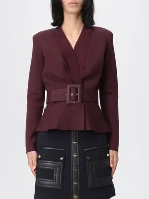 Elisabetta Franchi Belted Jacket - Wine