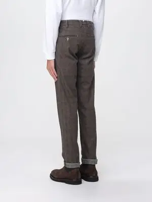 MASON'S Tailored Plaid Trousers - Dove Grey