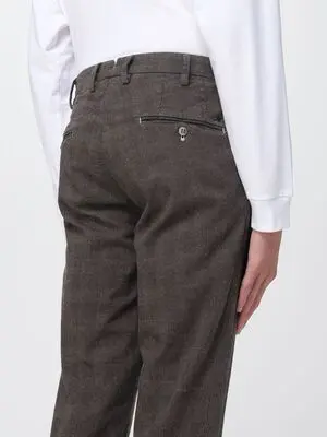 MASON'S Tailored Plaid Trousers - Dove Grey