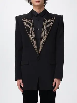 Balmain Embellished Lapel Blazer - Black