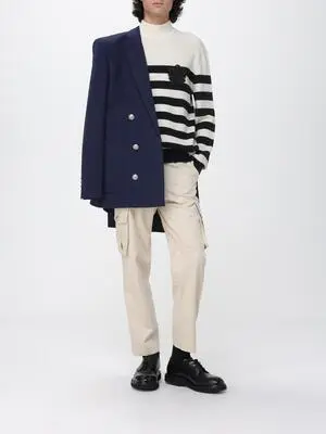 Balmain Striped Emblem Sweater