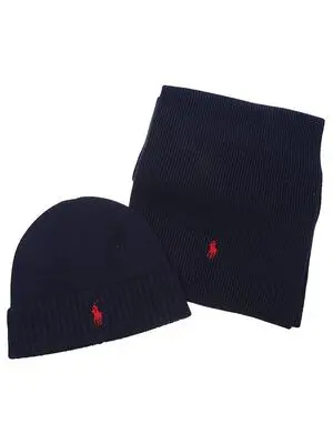 Ralph Lauren Beanie And Scarf Set - Blue