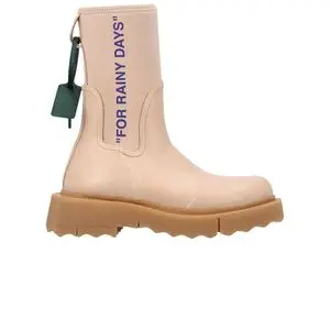 Off-White Sponge Rubber Rain Boots - Cream
