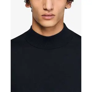 Sandro High-neck Wool Jumper - Black