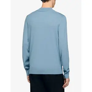 Sandro High-neck Regular-fit Wool Jumper - Chambray