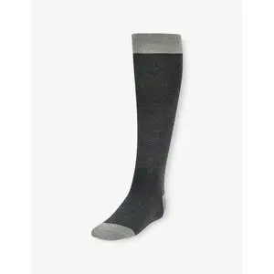 Boggi Milano Oxford Long Cotton-blend Socks - Grey