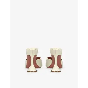Amina Muaddi Lupita 95 Leather Heeled Mules