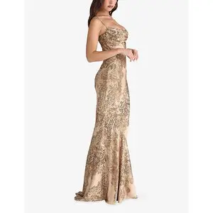 house of cb gold chain dress Gold Mother of the Bride Dress 2026 Cap Sleeve Sequin A Line Formal Evening Gown Elegant Wedding Reception Dress main image 0