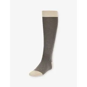 Boggi Milano Cotton-blend Oxford Long Socks - Brown