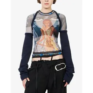 Ottolinger Hybrid Long-sleeve Mesh Top