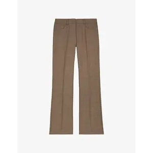 The Kooples Flared Mid-rise Wool Trousers