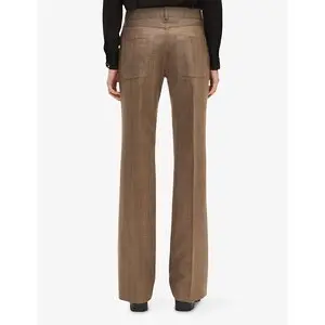 The Kooples Flared Mid-rise Wool Trousers