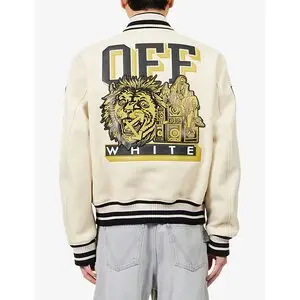 Off-White Lion Varsity Patches Wool-blend Jacket